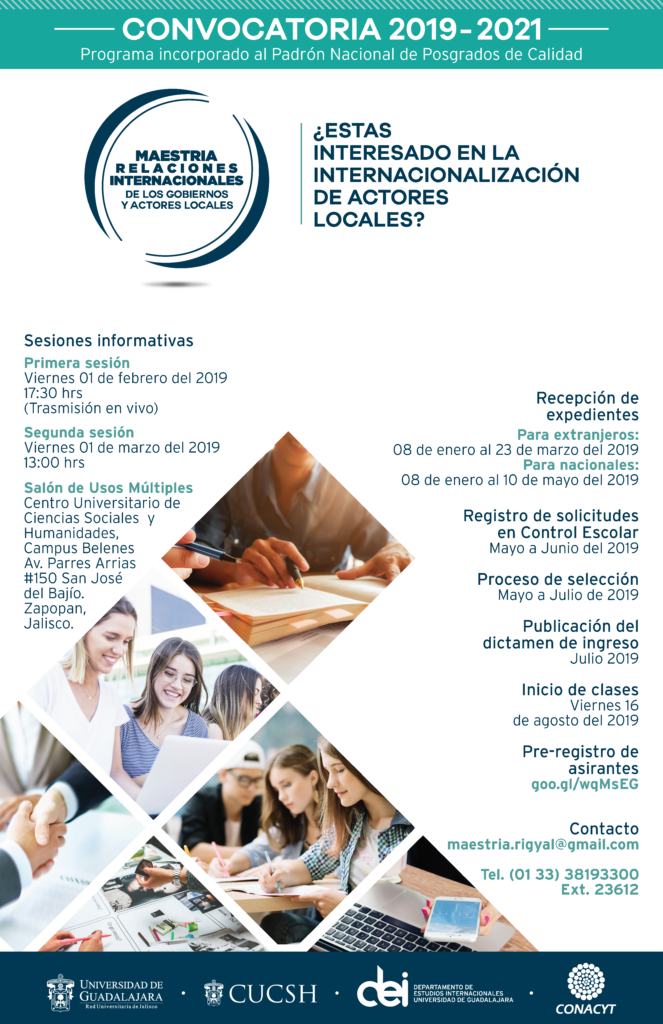 Convocatoria de la Maestría en Relaciones Internacionales de los Gobiernos y Actores Locales ...